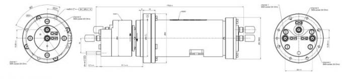 3 Channel Radio Frequency Rotary Joint , SMA Female Radar Rotary Joint