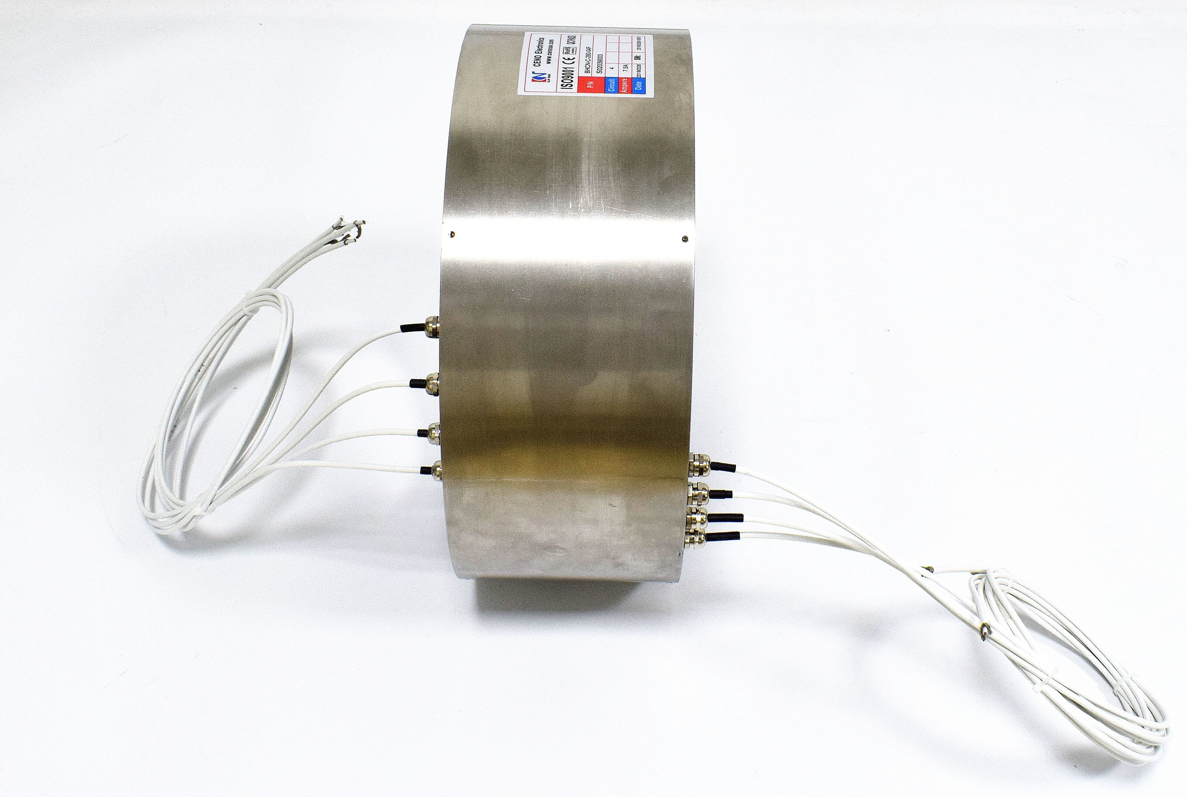 Carbon Brush Cable Reel Slip Ring 1000 VAC With Stainless Steel Housing